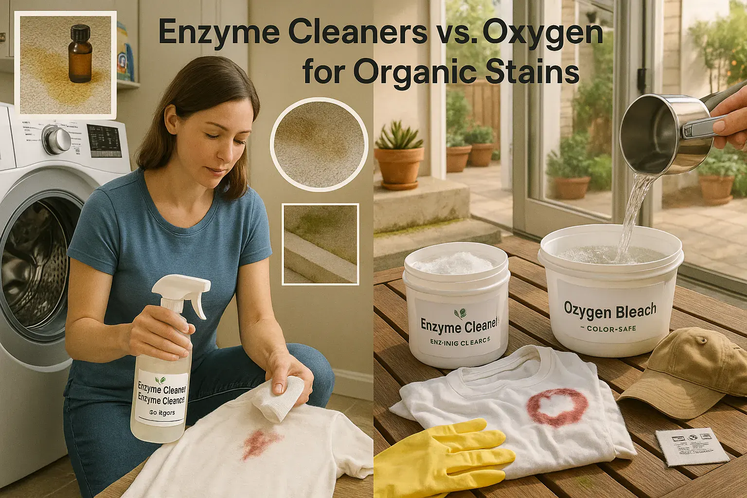 Enzyme Cleaners vs. Oxygen Bleach for Organic Stains